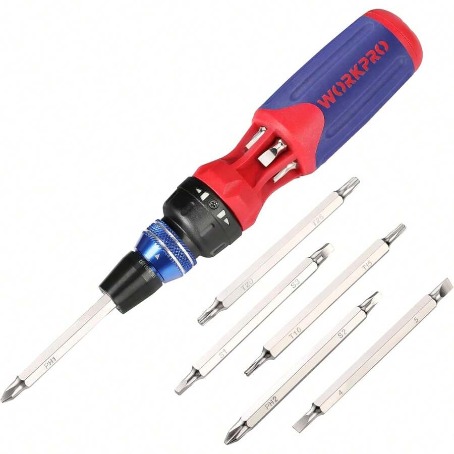 12-In-1 Ratcheting Multi-Bit Screwdriver Set, Quick-Load Mechanism Screwdriver With Double End ...