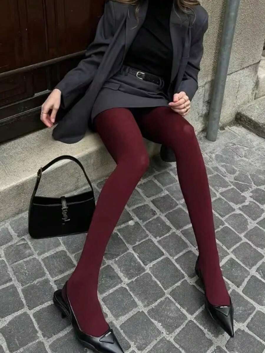 1pc Women's Sheer Sexy Red Pantyhose, Slimming For Dating, Party And ...