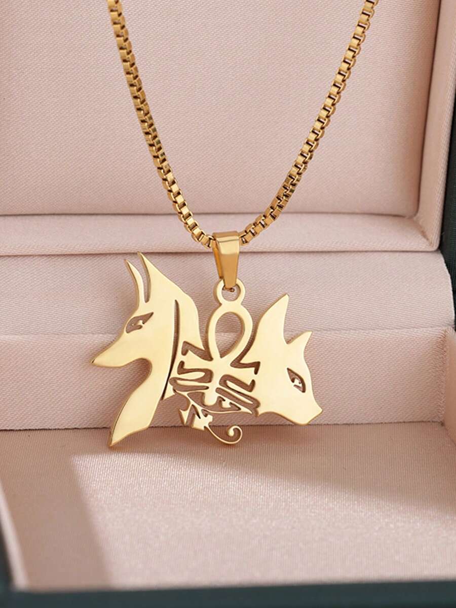 1Pc Ancient Egyptian Anubis Ankh Cross Necklace, Inspired Necklace ...