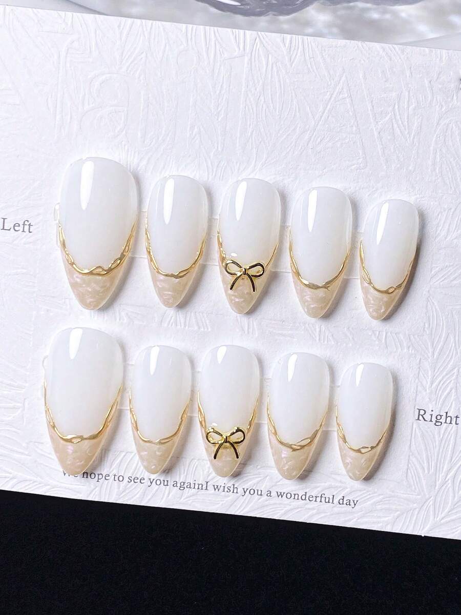 10pcs Handmade Vine Golden French Edge Silvery Ribbed Coloring Cute ...
