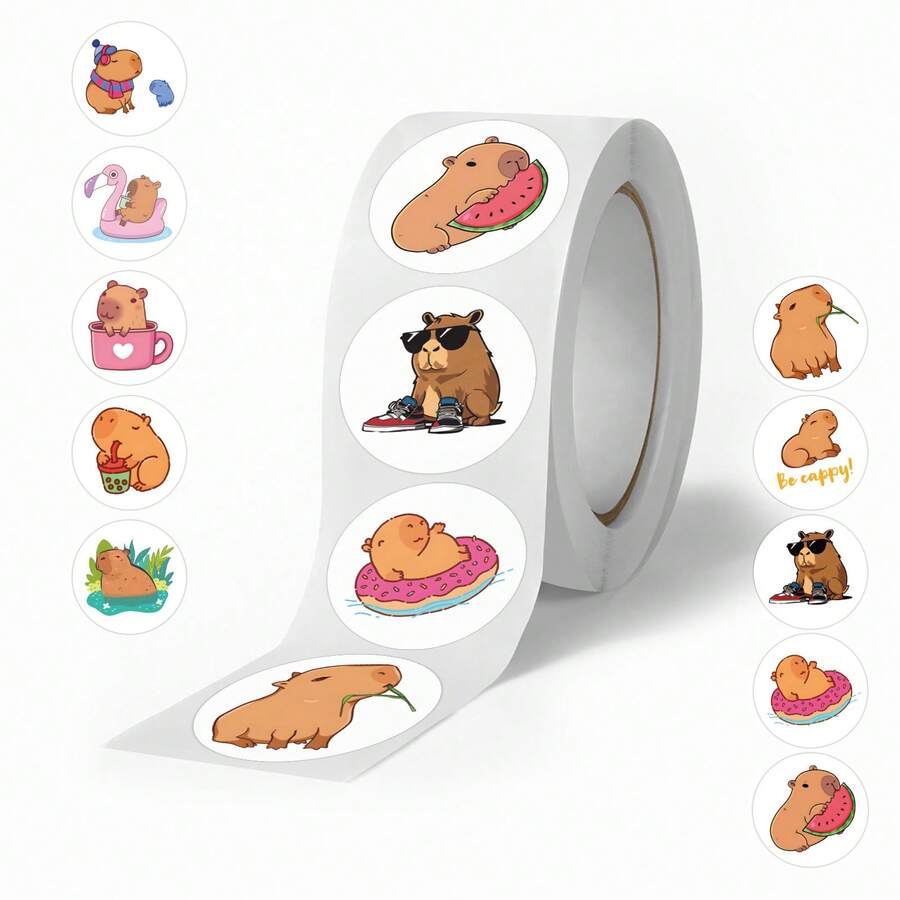 500Pcs Capybara Sticker Roll Capybara Stickers Capybara Gifts Cute ...