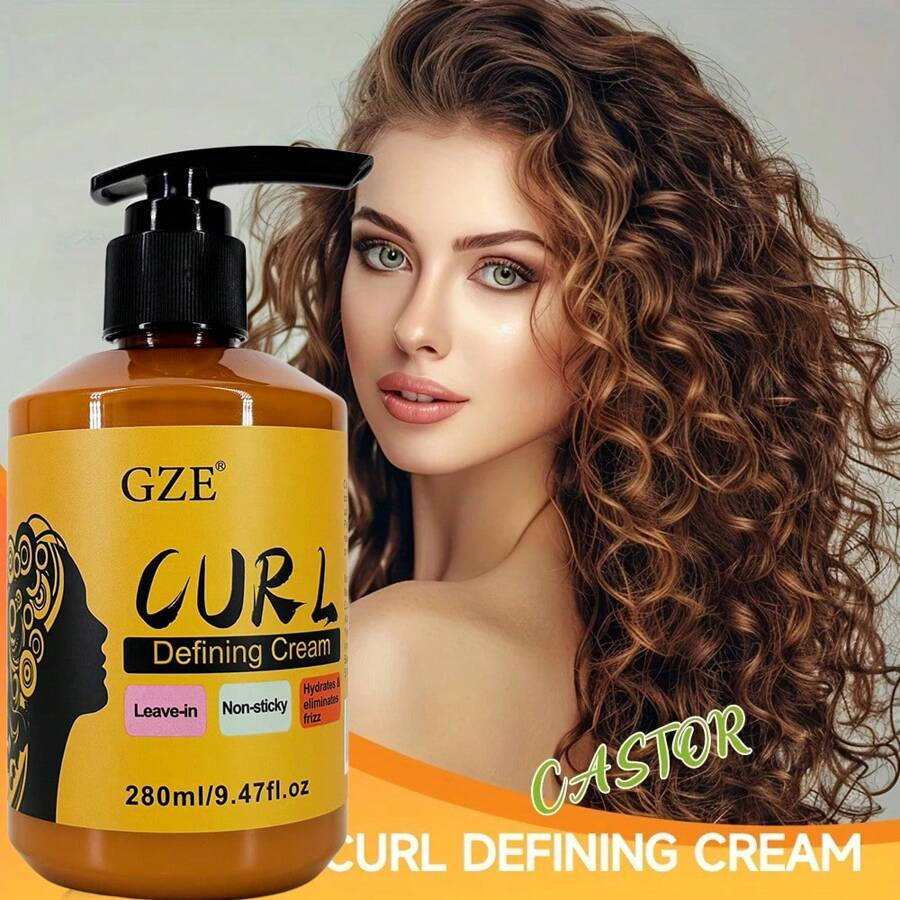 GZE Curl Defining Cream 3 In 1 Leave-In Conditioner Non-Sticky Hydrates ...