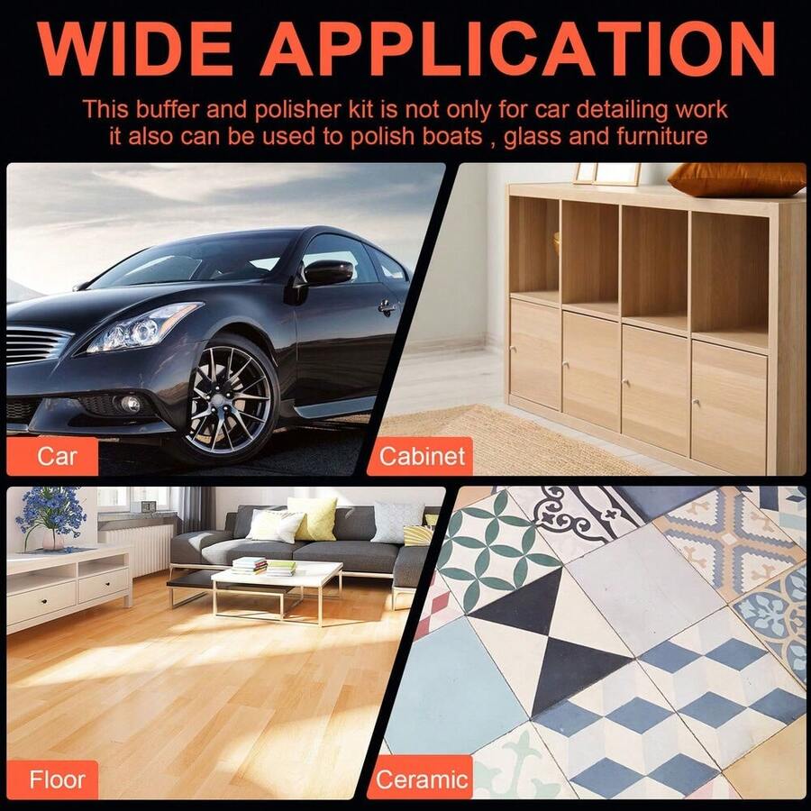 Car Buffer Polisher Waxer 7-Speed Rotary 5" + 6" Backing Plate ...