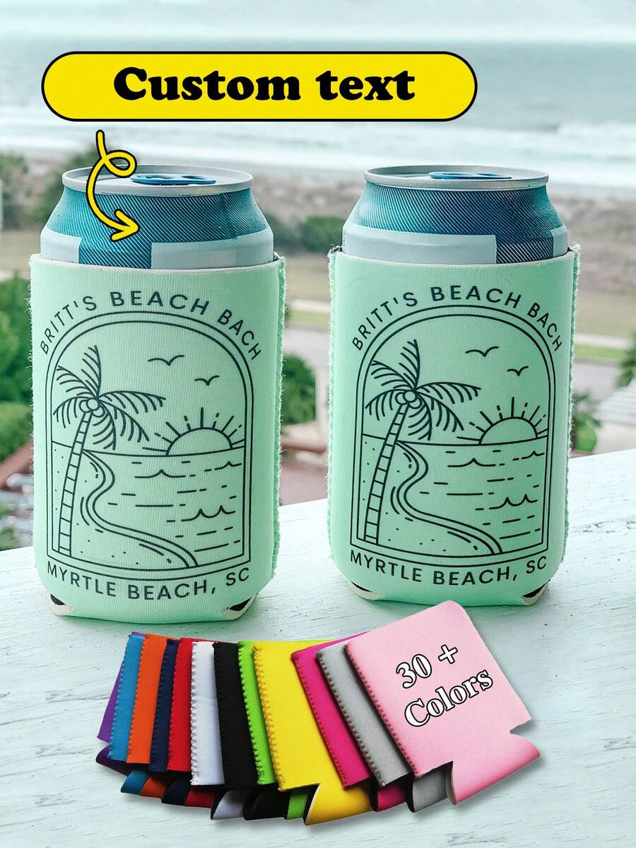 Tropical Bachelorette Party, Custom Can Cooler, Beach Bach, Beach ...