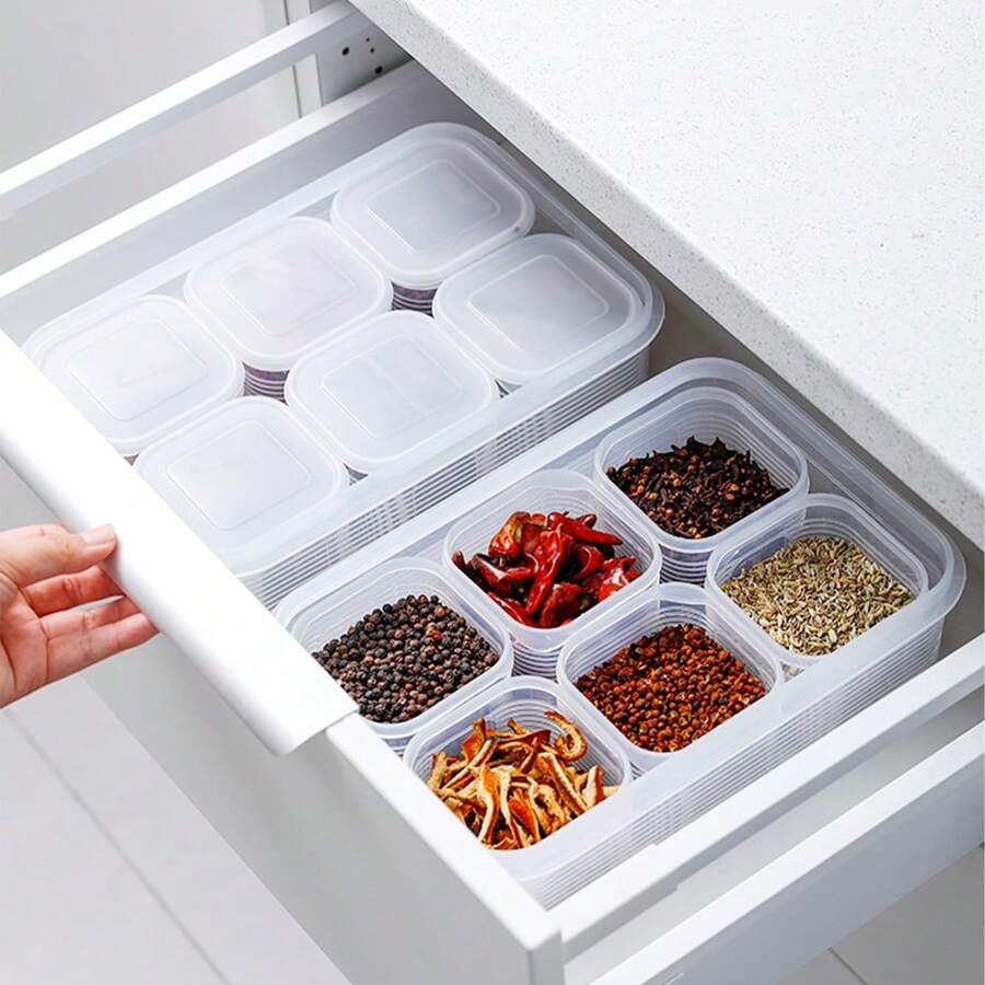 7pcs/Set Transparent Airtight Food Storage Containers - , Stackable ...