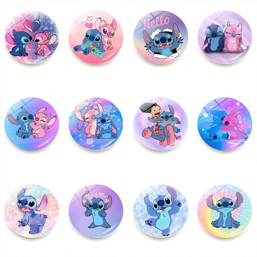 Disney 1/12pcs Anime Stitch Crystal Refrigerator Magnets, Glass Soft ...