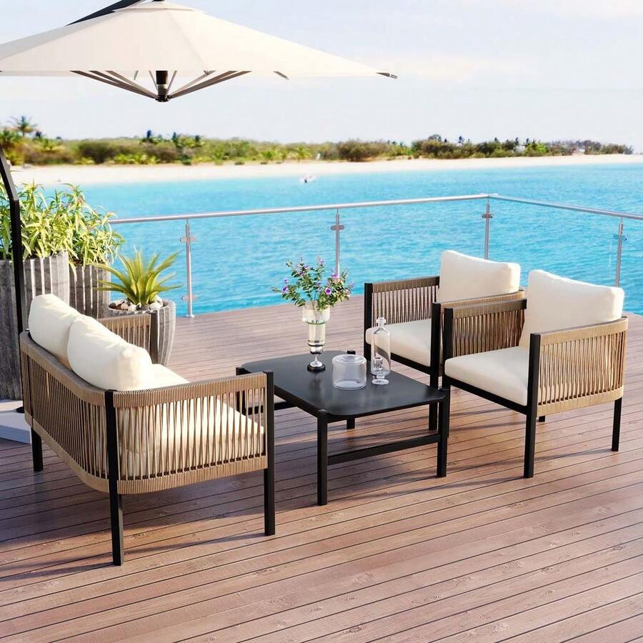 MERAX Multi-Person Outdoor Sofa Sets Combination With A Table, Patio ...
