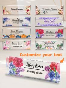 1pc Personalized Acrylic Office Desk Nameplate, With Customized Text ...