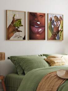 3 Pieces African American Art Posters Pink Lip Hanging Paintings Red ...