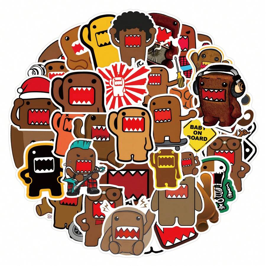 50pcs Cartoon Domo Kun Graffiti Stickers For Decorating Stationery ...