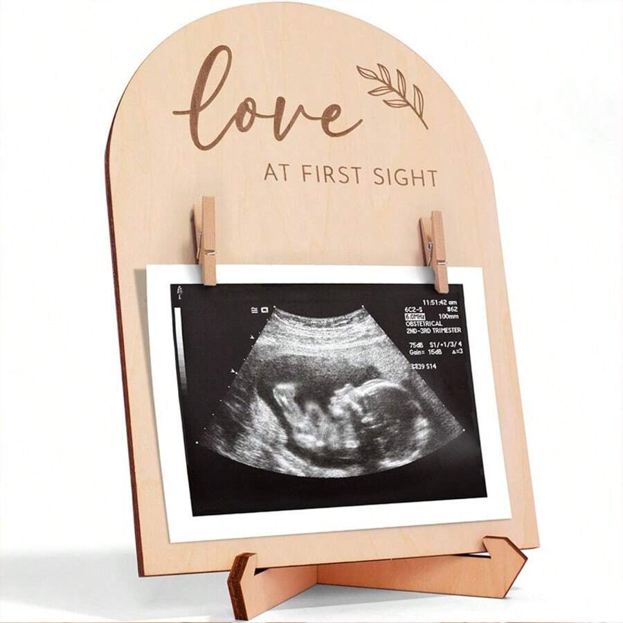 Cute Wooden Ultrasound Photo Frame - Beautiful Double-Sided Design, For ...