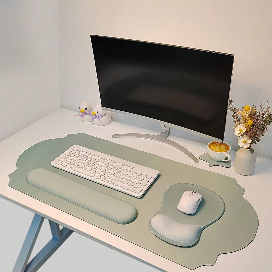 Local Shipping- Keyboard & Mouse Wrist Rest, Coaster Set With Ergonomic ...