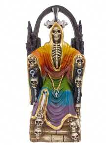 Escultura Santa Muerte En Trono Figura Resina 30cm Curada | Moda de ...