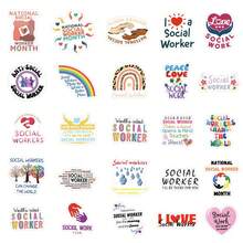 60Pcs Cartoon Stickers Social Work Stickers Social Justice Stickers ...