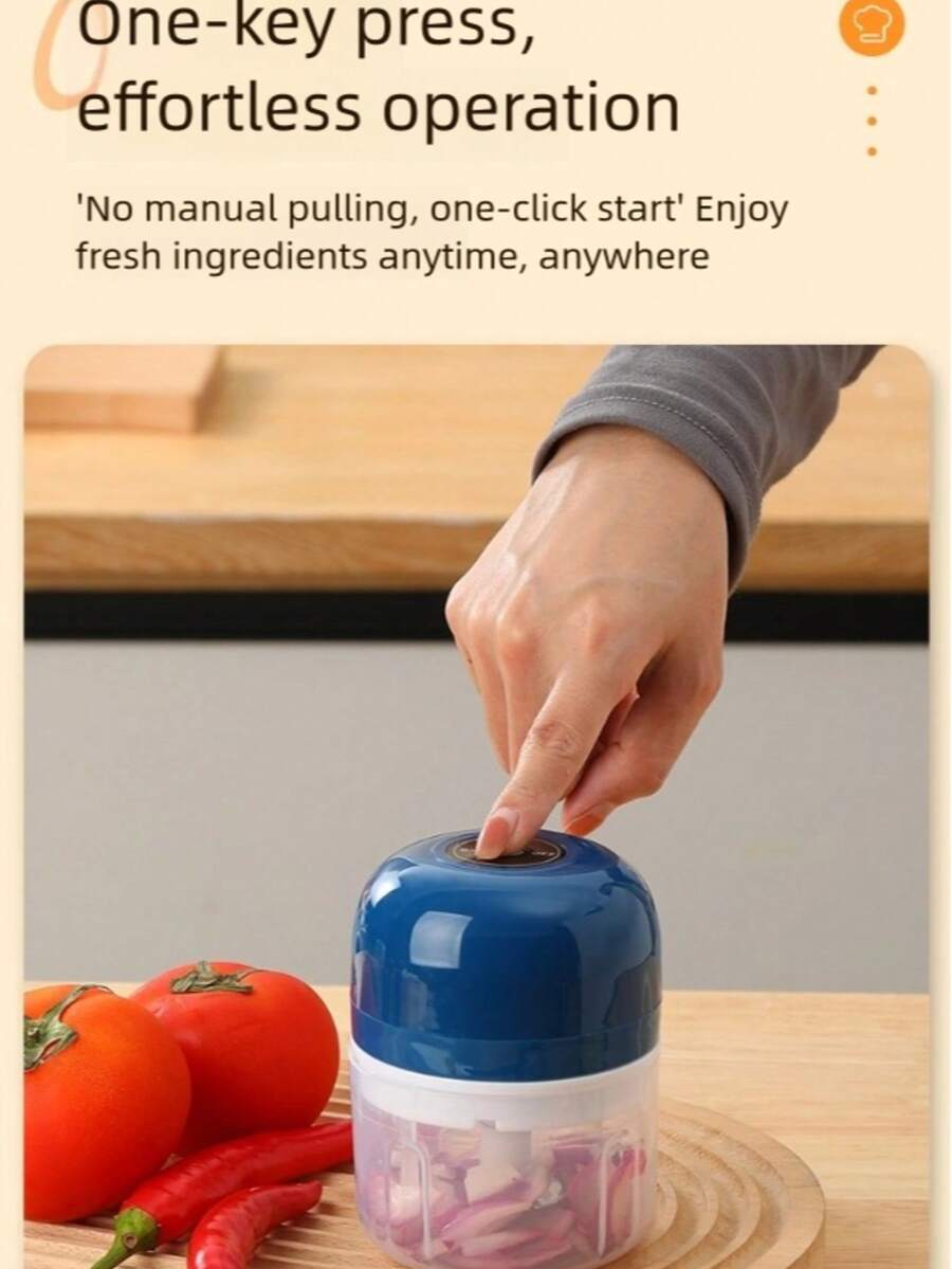 250 ml Hachoir à ail électrique mini USB rechargeable, broyeur d'ail, machine à écraser solide ...