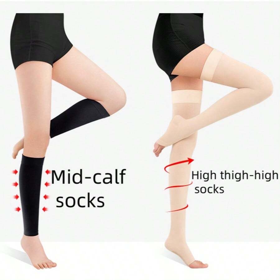 1 Pair Graduated Compression Leg Warmers, Anti-Varicose Vein, Anti ...