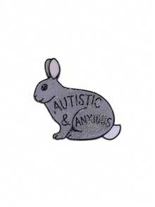 1PC "Autistic & Anxious" Rabbit Enamel Pin, Neurodivergent Awareness ...