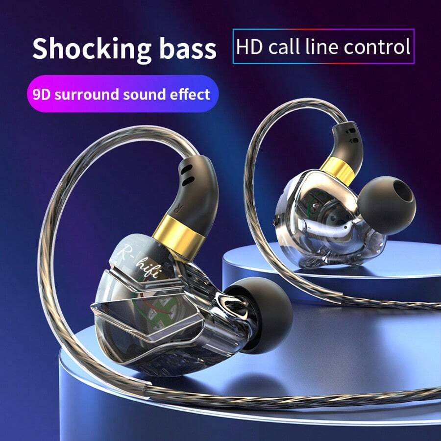 POLVCDG S16 In Ear Monitor Headphones Wired IEM Earphones Dual DD HiFi ...