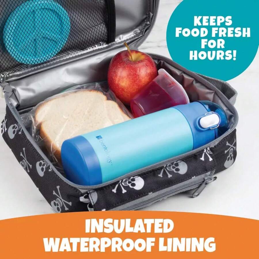 Insulated Lunch Box W Snack Pocket & Water Holder - Or Lunchbox Tote ...