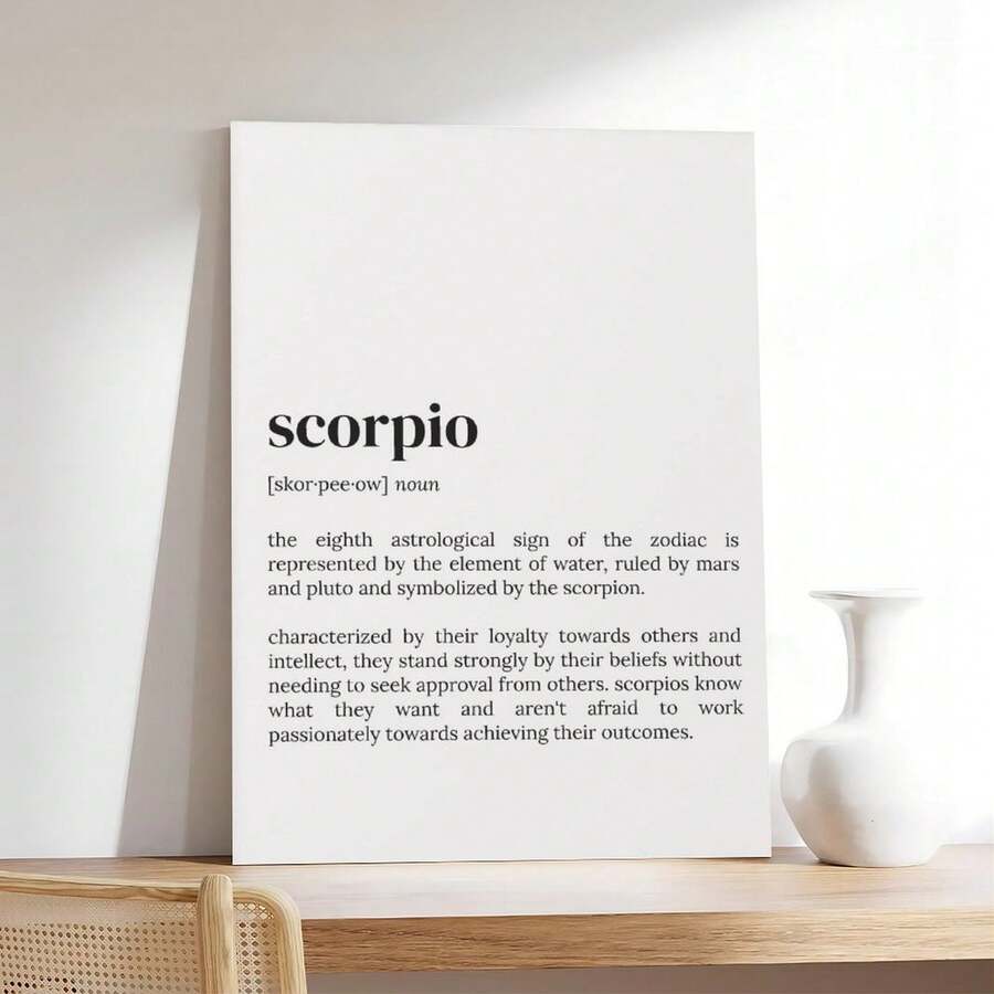 Scorpio Definition Print Dictionary Poster Quote Wall Art Scorpio Print ...