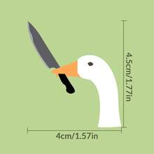 Goose Meme Mirror Peaker Decal ( Funny Goose Holding Knife Cute Sticker ...