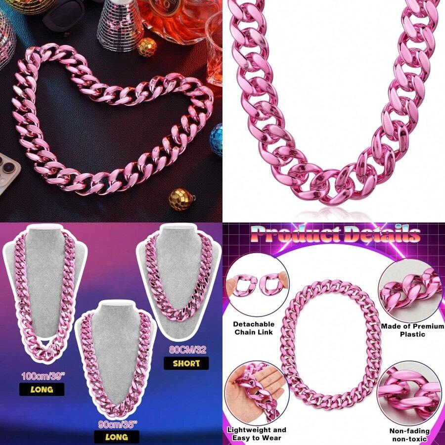 Big Chain Necklace Detachable Hip Hop Rapper Fake Chain Plastic ...