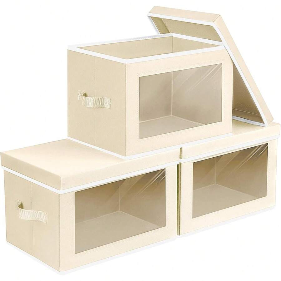 Storage Bins With Lids, 4 Pack Closet Bins For Organization, Closet ...
