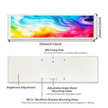 LESOWN Longitudinal Strip Display 8.8 Inch 1920x480 Portable Bar ...