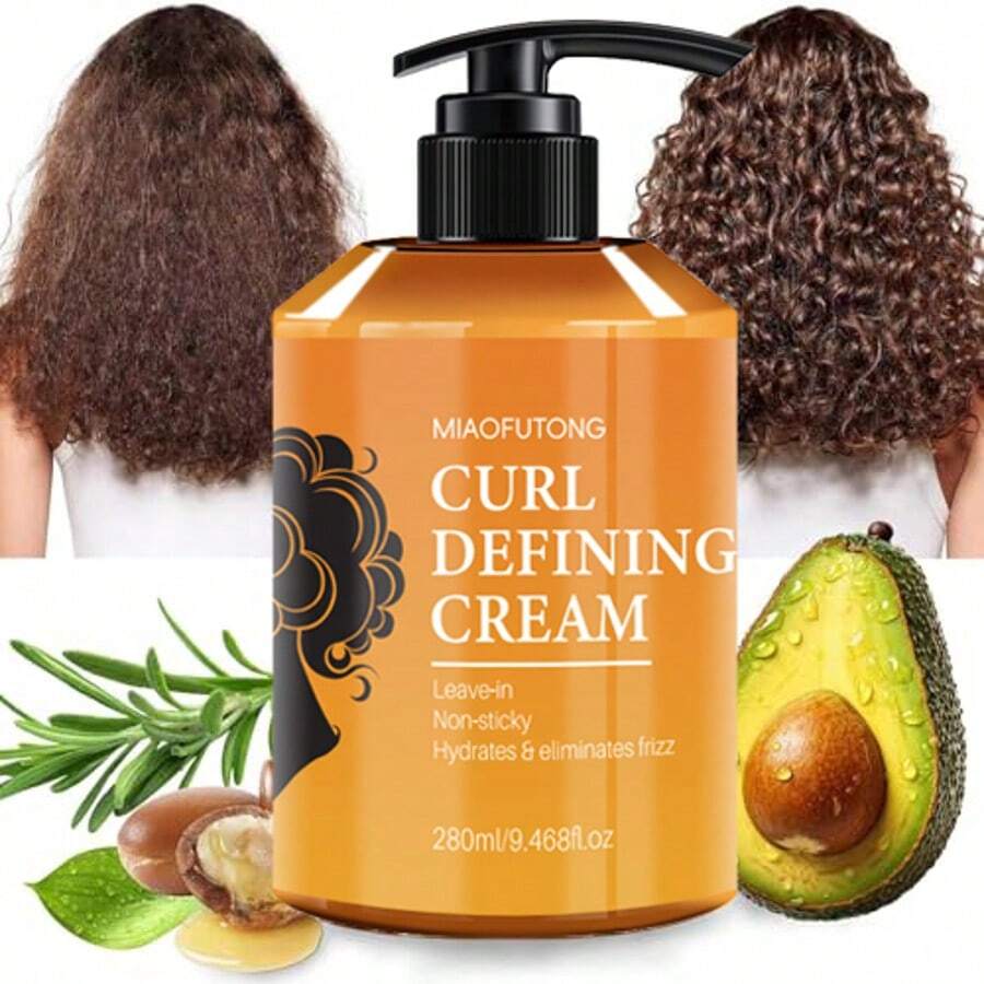 280ml Moroccan Argan Oil Enriching Curl Defining Cream - Deep Moisture Nourishing Hair Styling ...
