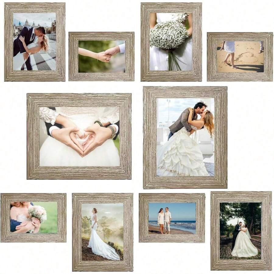 Picture Frame Set 10 Pack, Farmhouse Photo Frames, Gallery Wall Frame Collage, 8x10 5x7 4x6 ...