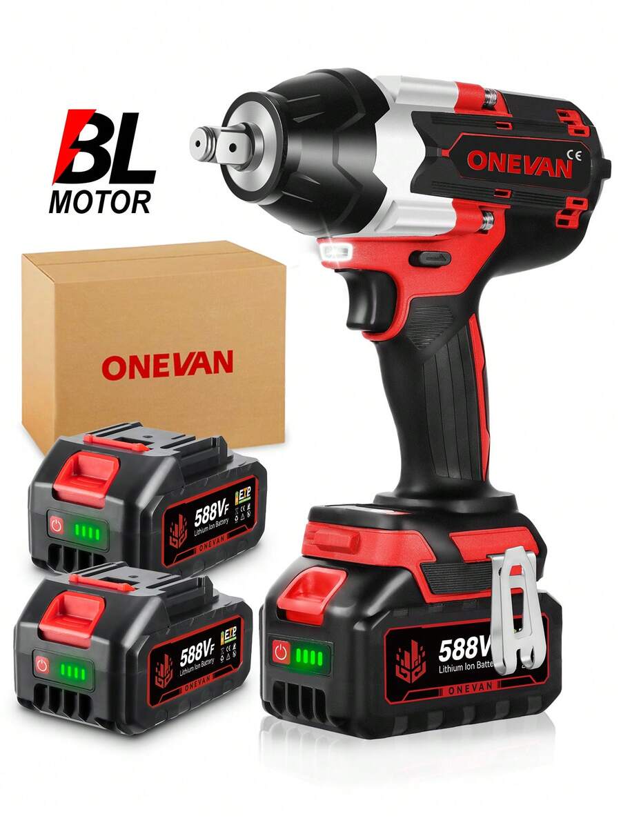 ONEVAN Brushless Electric Wrench Spanner 1/2" Impact Wrench Drill ...