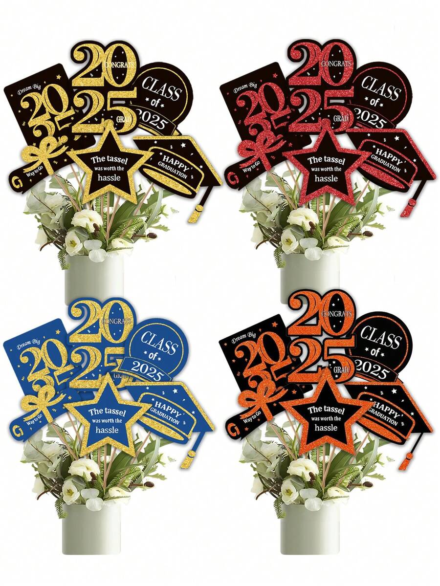 6pcs 2025 Graduation Party Decorations - Class Of 2025 Congrats Grad ...