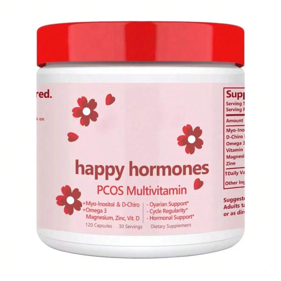 Happy Hormones PCOS Multivitamin Capsules - Myo-Inositol And D-Chiro Inositol Supplement - Omega ...