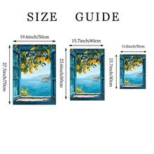 1pc Mediterranean Window View Wall Art Picture Coastal Lemon Tree ...