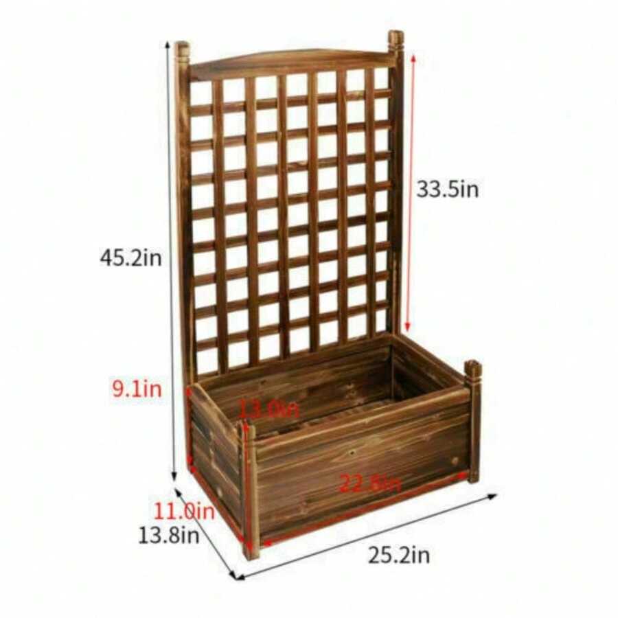 Free-Standing Planter Box & Trellis Indoor Outdoor Vegetable Raised ...
