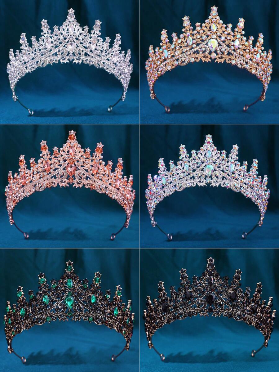 1pc Tiara And Crown For Women Crystal Queen Crowns Rhinestone Princess ...