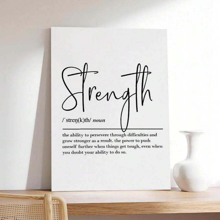 Strength Definition Wall Art Inspirational Wall Art Motivational Wall ...