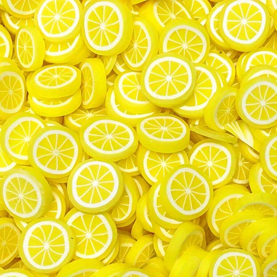 10g/30g/50g DIY Handmade Soft Clay Fruit Slice Pendant, 0.2inch Lemon ...
