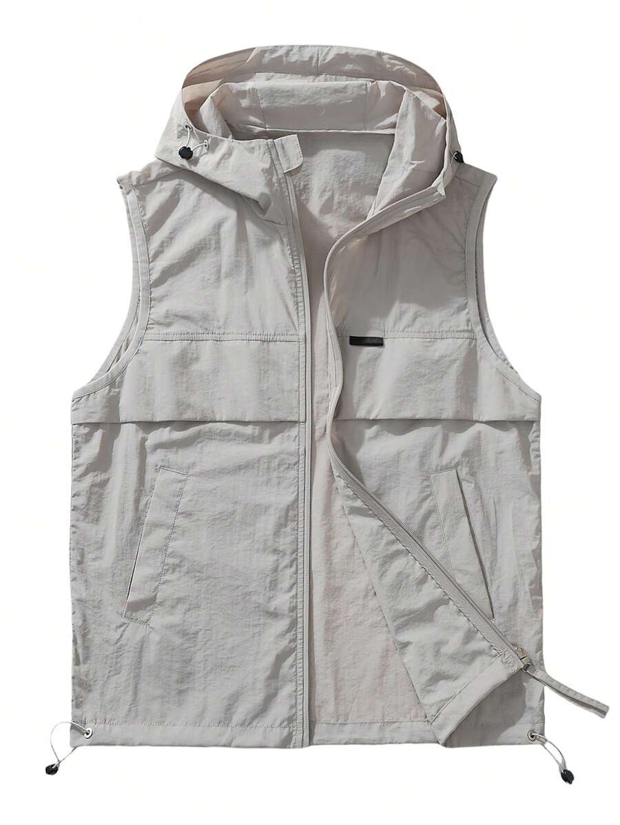 Chaqueta con capucha ligera para mujer, cortavientos holgado sin mangas ...