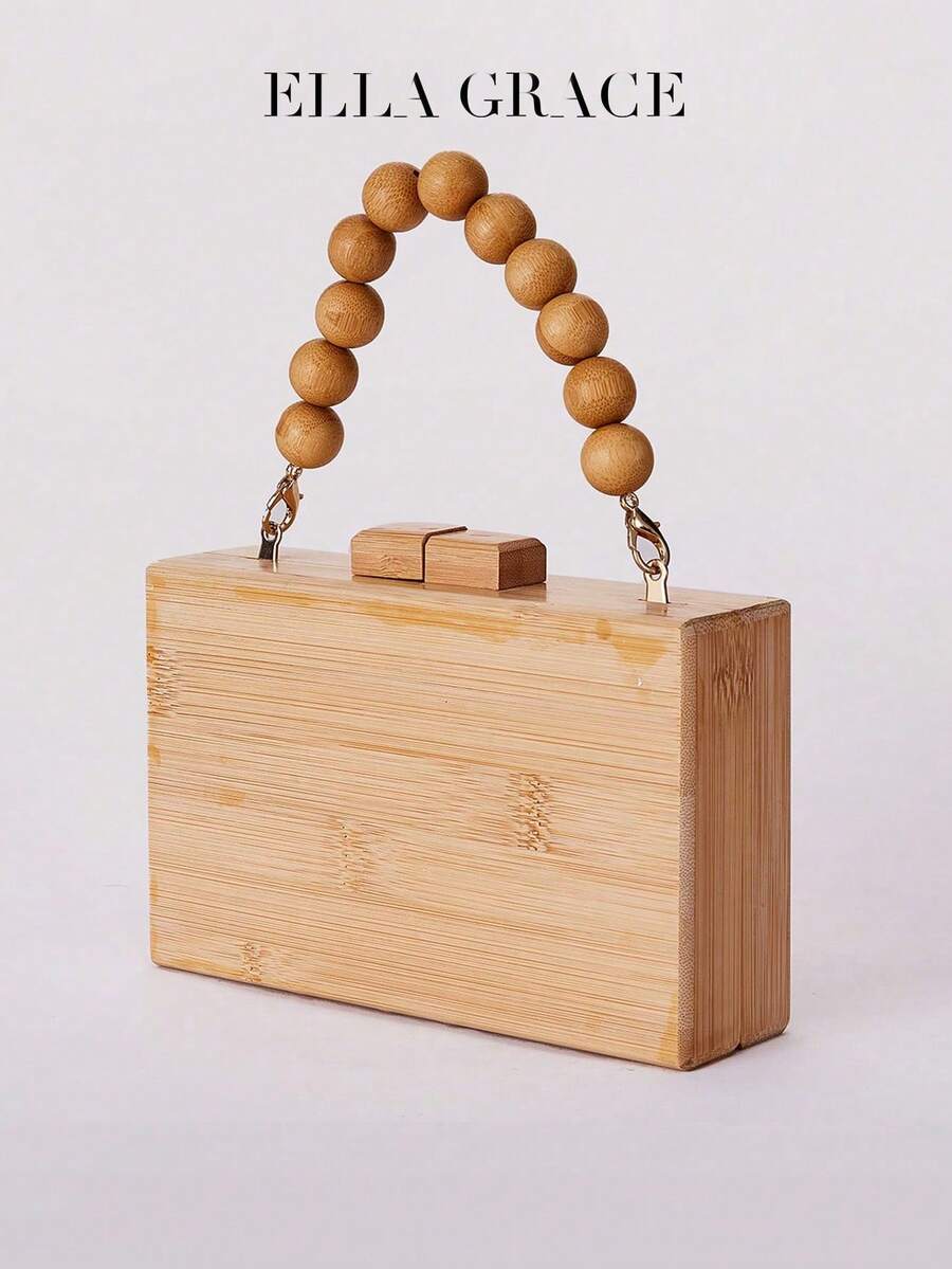 Bamboo Wood Box Bag. Ideal For Daily Outings, Vacations, Commuting, And ...