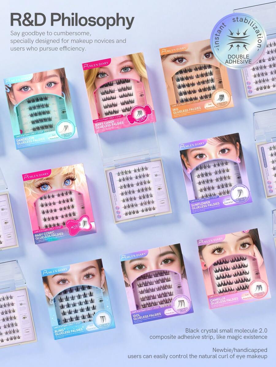 MLEN DIARY MLEN DAIRY Self Adhesive Lash Clusters, 9-13mm C Curl ...