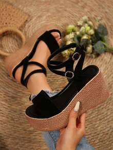 Women's 2025 Spring/Summer New Wedge Thick Bottom Beach Vacation Strap ...