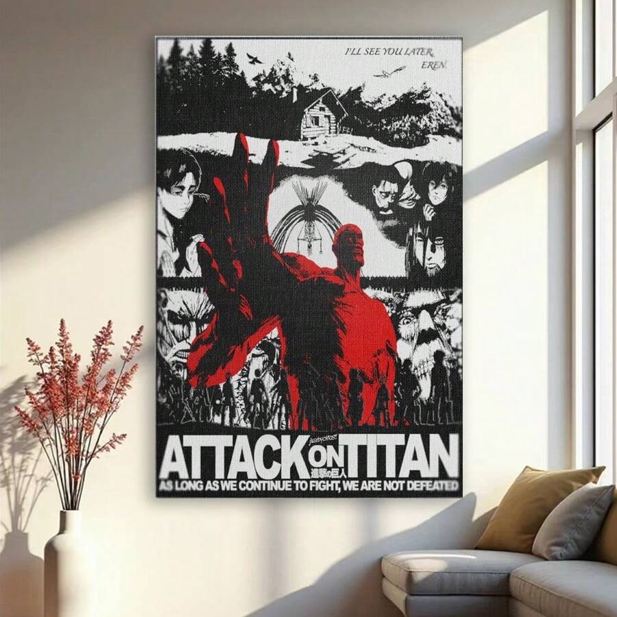 Framed 1PC Anime Wall Art, Attack OnTitan Poster, AoT Print, Anime ...