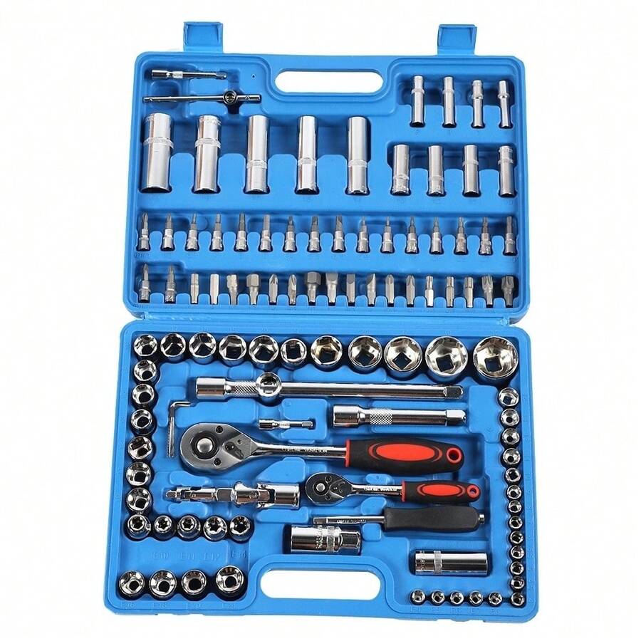 108Pcs Ratchet Wrench Set 1/4in 1/2in CR40 Steel Socket Set Tool Case ...