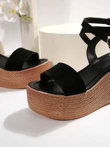 Women's 2025 Spring/Summer New Wedge Thick Bottom Beach Vacation Strap ...