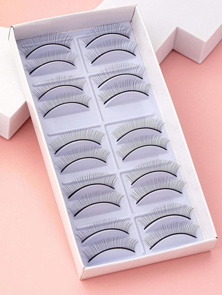 10 Pairs/Set Practice Eyelashes Soft Natural Training False Eyelashes ...