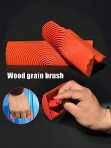 Wood Grain Effect Rubber Texture Paint Roller Brush - 1pc Artistic ...