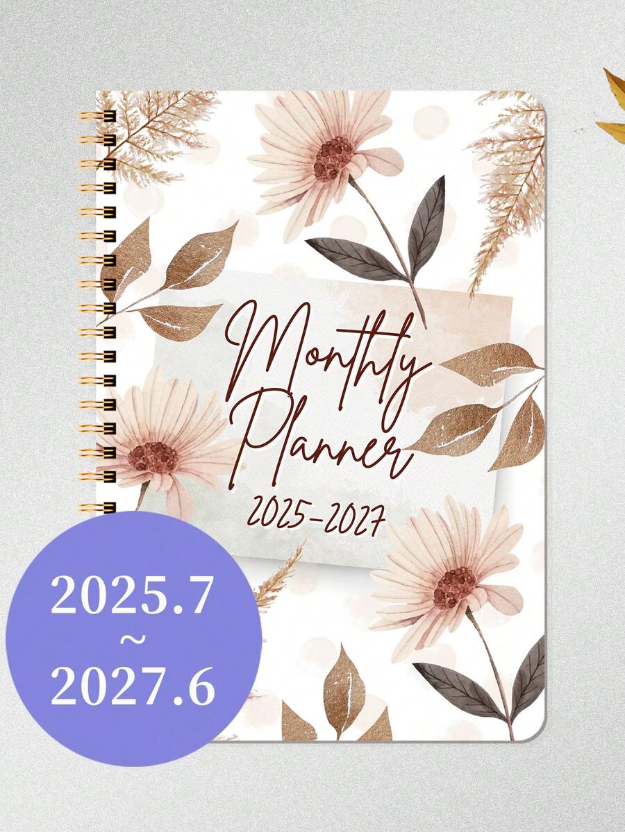 1pc A5 Weekly And Monthly Planner Calendar Notebook, 2025-2027 Monthly ...