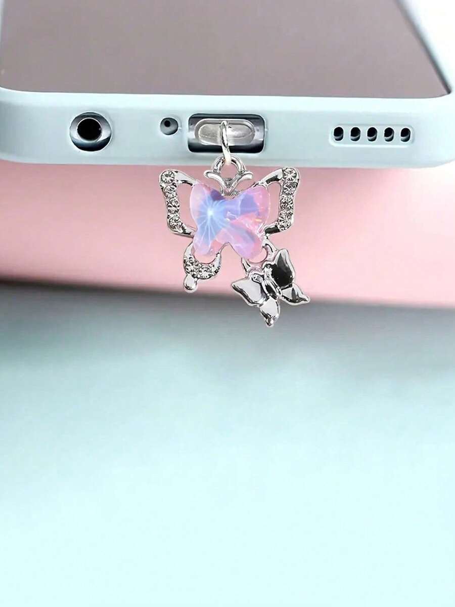 1pc Pink Butterfly Shaped Dust Plug For Phone Charging Port | SHEIN USA