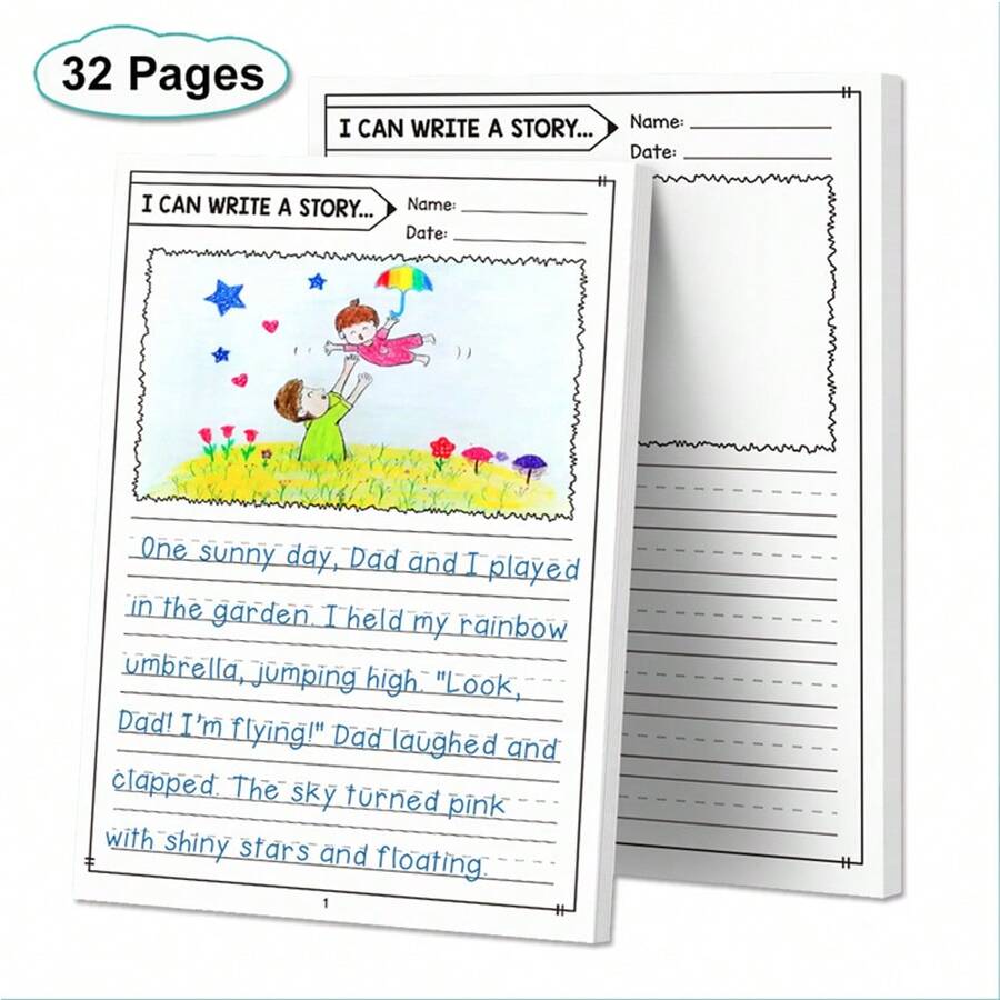 Lachilly 32 hojas de papel Cuaderno de escritura y dibujo con líneas ...